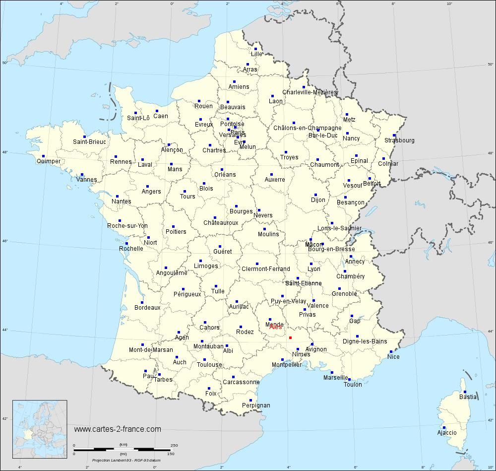 Carte de Alès