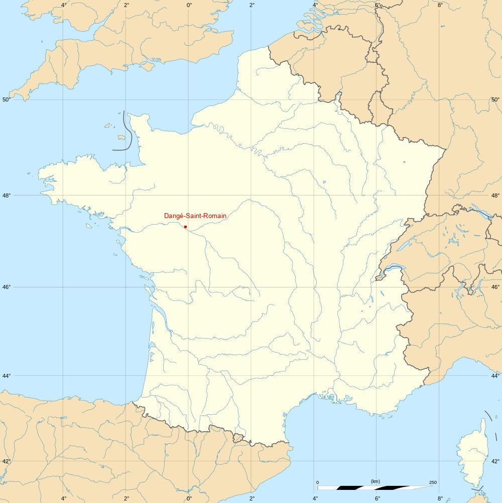Fond de carte avec Dangé-Saint-Romain